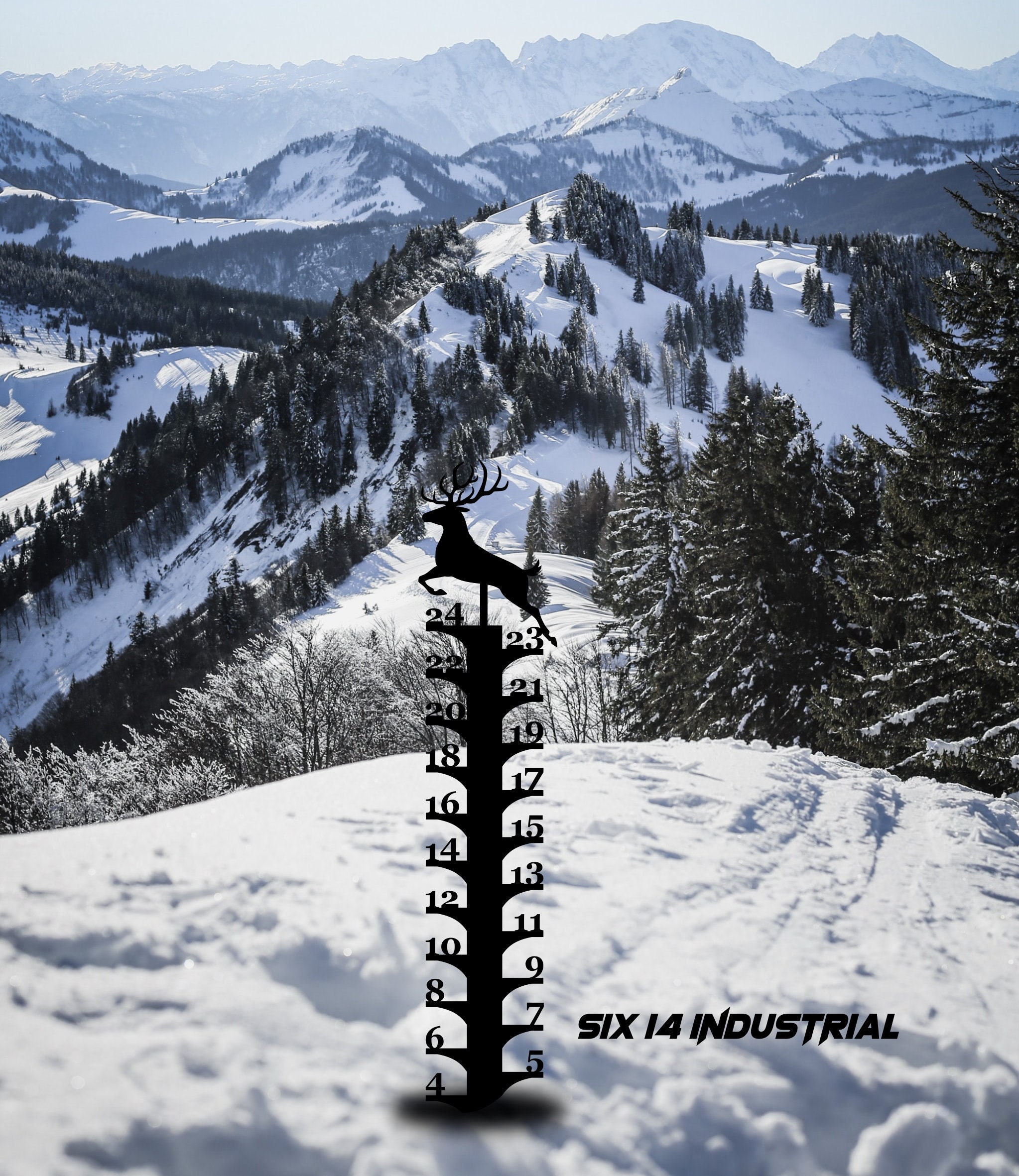 Reindeer Snow Gauge / Snow Ruler / Snow Stake / Snow Depth Gauge ...