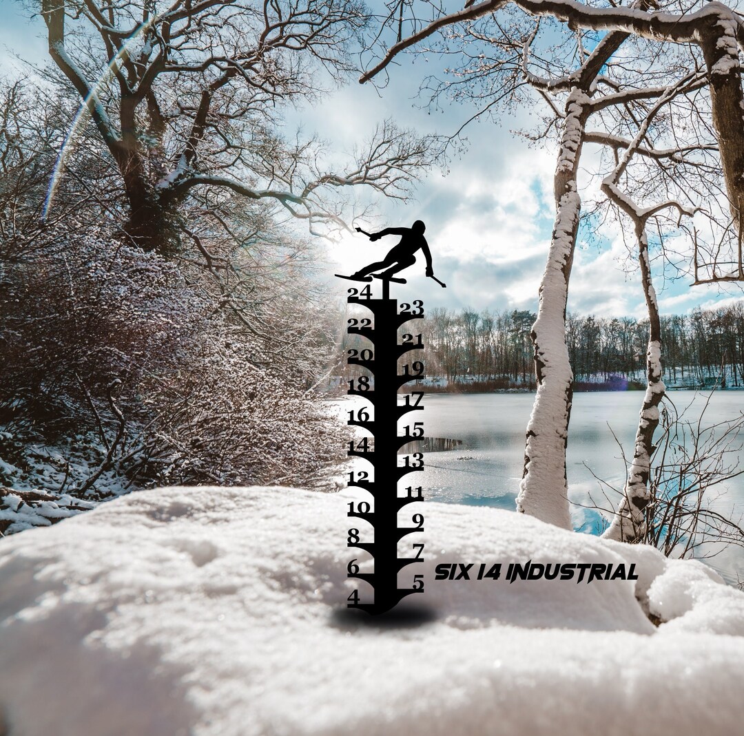 Skier Snow Gauge / Snow Ruler / Snow Stake / Snow Depth Gauge ...
