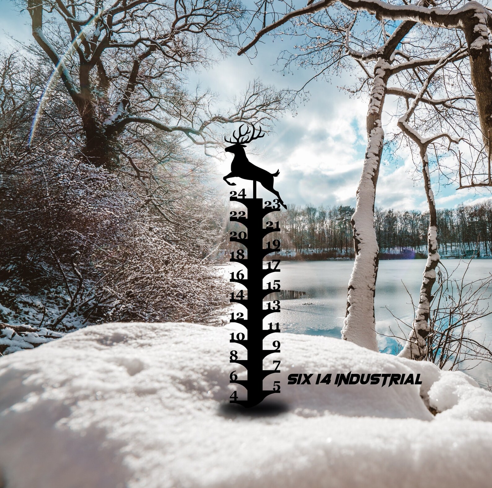 Reindeer Snow Gauge / Snow Ruler / Snow Stake / Snow Depth Gauge ...