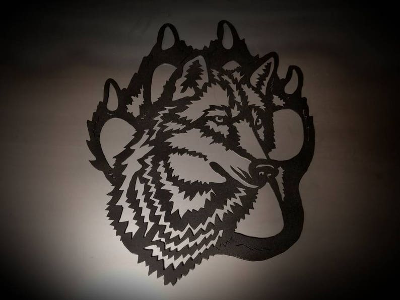 Rustic Coyote / Metal Wall Art / Gifts for Dad / Man Cave Art / Animal ...