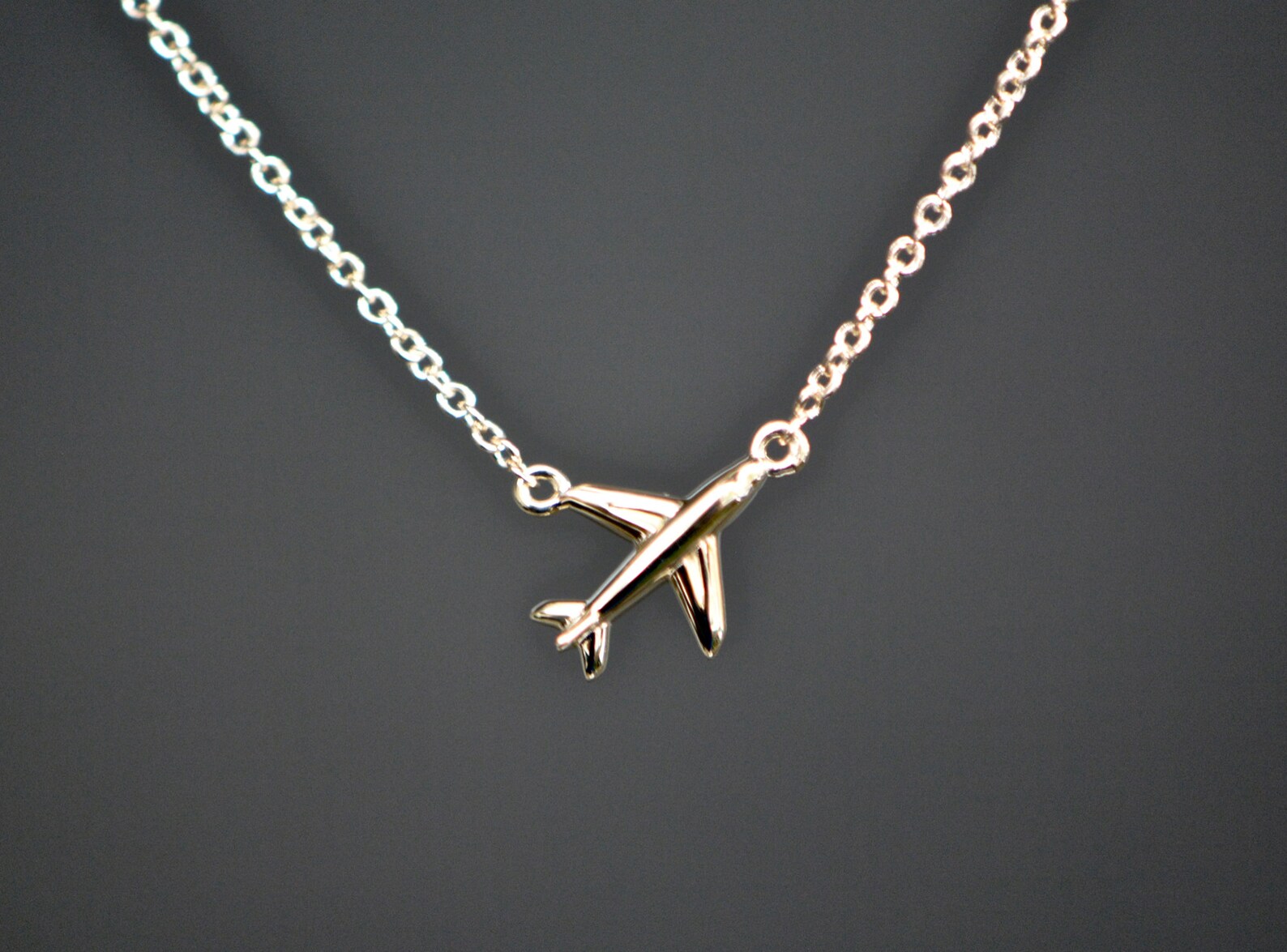 Airplane Necklace 14k Gold, Aviation Jewelry, Aeroplane Necklace, Gift ...