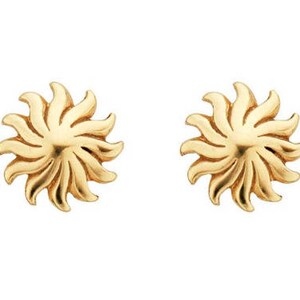 Gold Sun Stud Earrings 14k, Sunburst Gold Stud Earrings, Bridesmaid ...