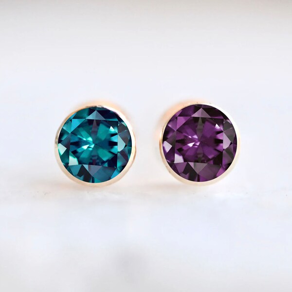 Lab Created Alexandrite Earrings - Etsy