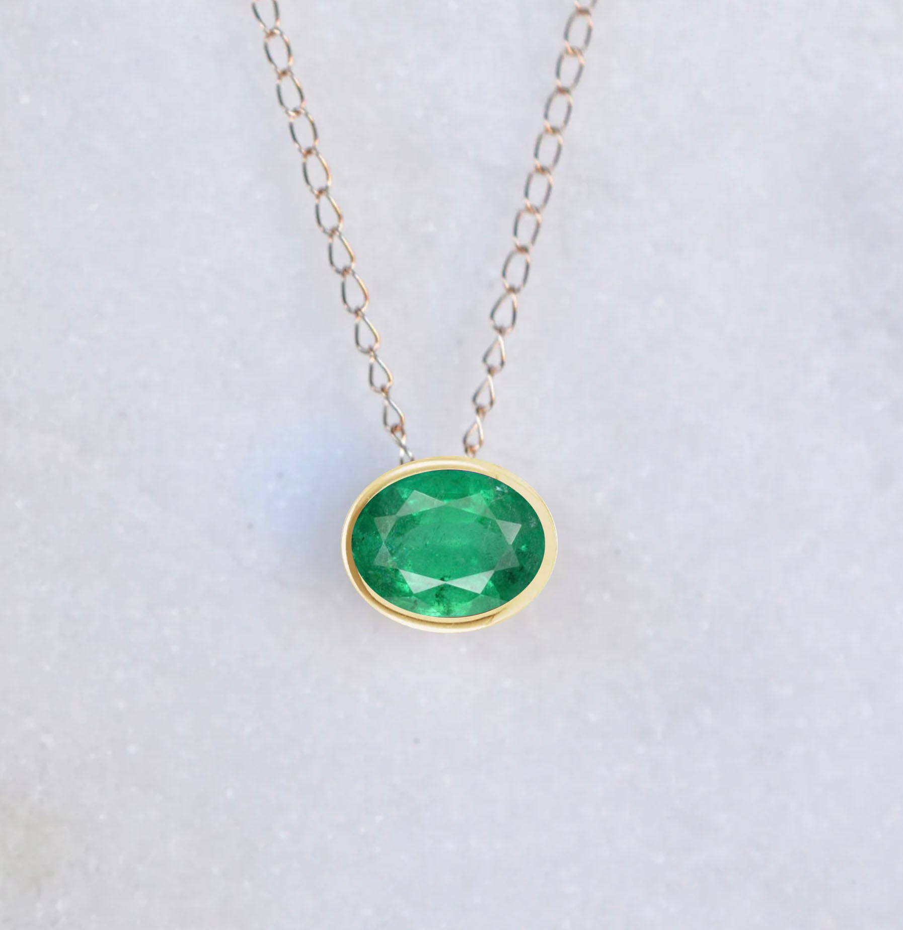 Genuine Emerald 14k Gold Pendant Necklace - May Birthstone - Etsy