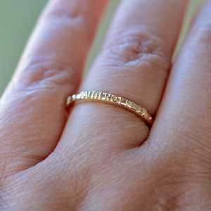 Faith Over Fear Solid 14k Gold Ring, Stackable Ring for Women, Simple ...