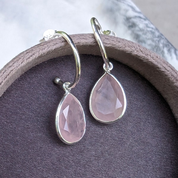 Rose Quartz Earrings - Etsy