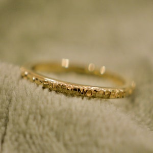 Faith Over Fear Solid 14k Gold Ring, Stackable Ring for Women, Simple ...