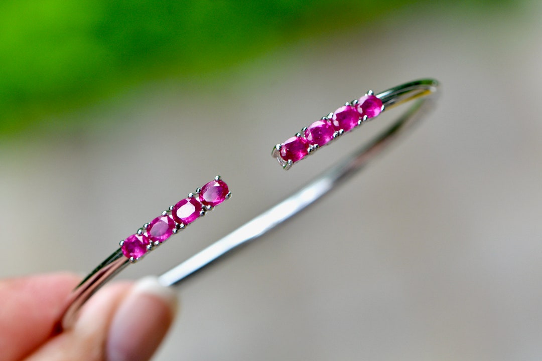 Ruby Twister Sterling Silver Minimalist Bracelet Bangle, July ...