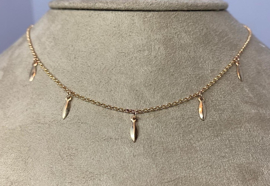 Dainty Gold Drop Choker, 14k Gold Filled Choker, Bridesmaid Necklace ...