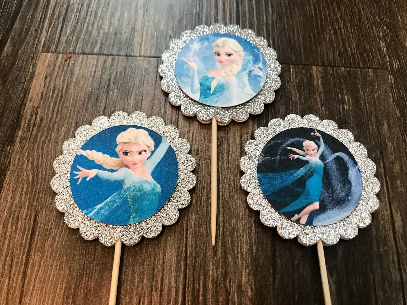 Frozen Cupcake Toppers Elsa Cupcake Toppers Frozen Glitter | Etsy