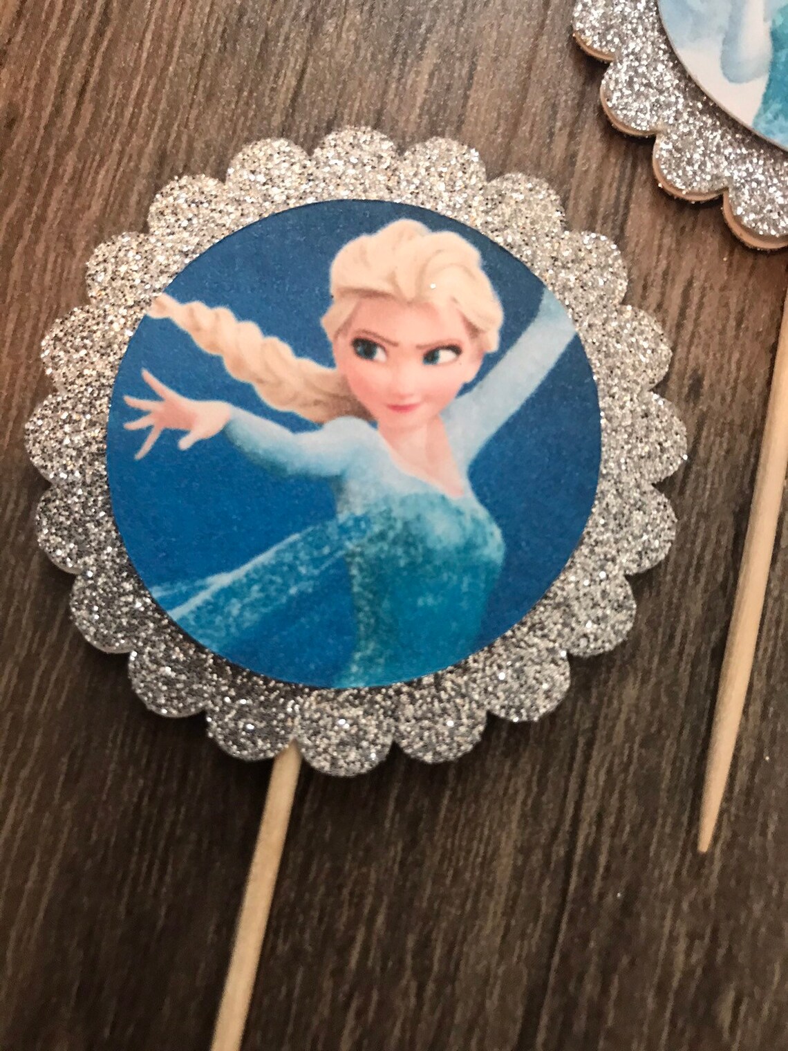 Frozen Cupcake Toppers Elsa Cupcake Toppers Frozen Glitter | Etsy