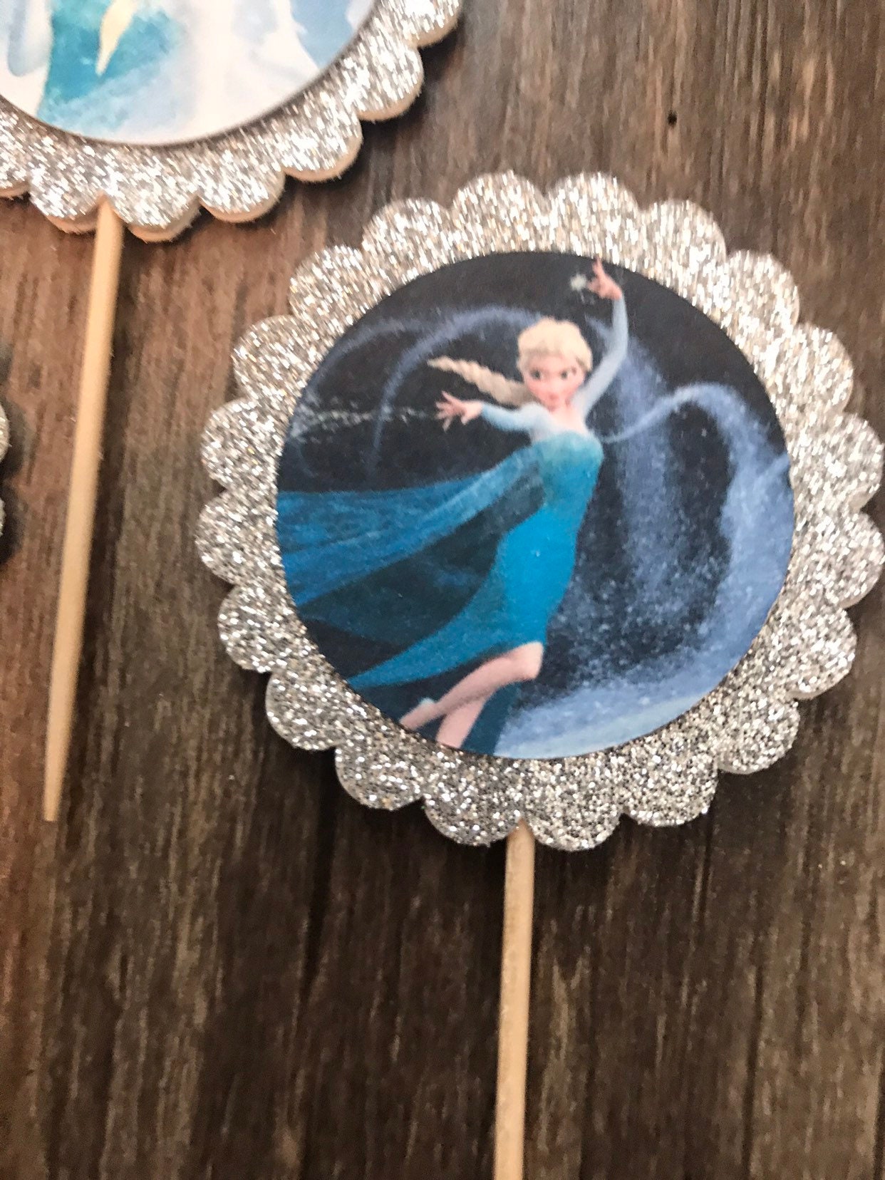 Frozen Cupcake Toppers Elsa Cupcake Toppers Frozen Glitter | Etsy