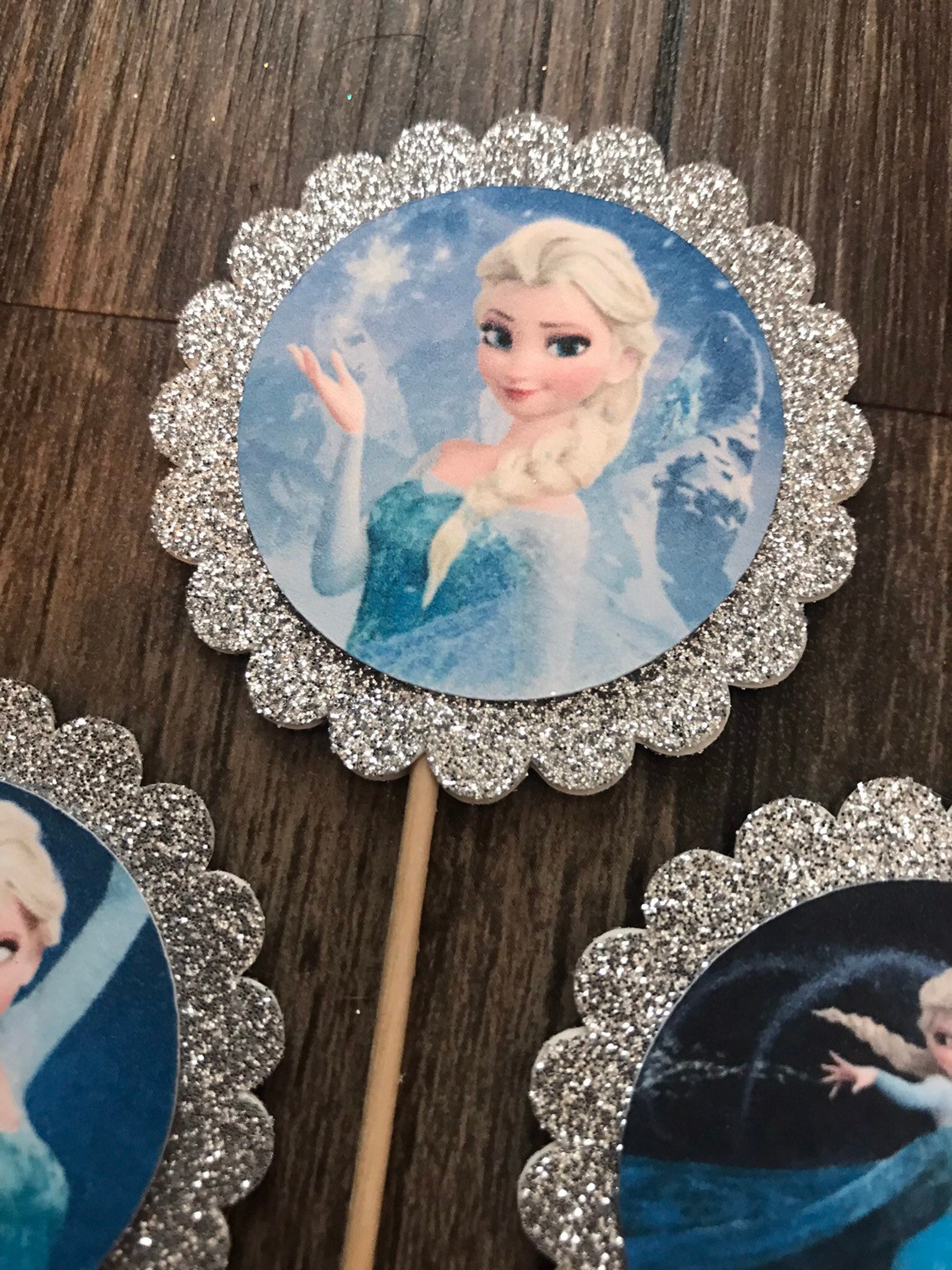 Frozen Cupcake Toppers Elsa Cupcake Toppers Frozen Glitter | Etsy