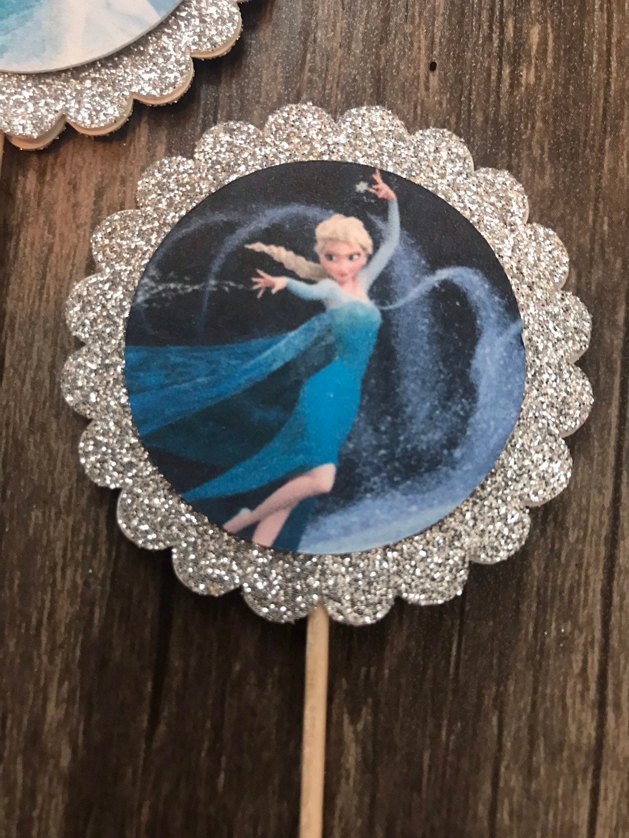 Frozen Cupcake Toppers Elsa Cupcake Toppers Frozen Glitter | Etsy