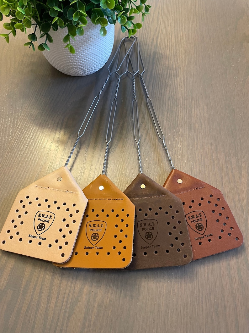 Leather Fly Swatter // Heavy Duty // Laser Engraved // S.W.A.T. Police ...