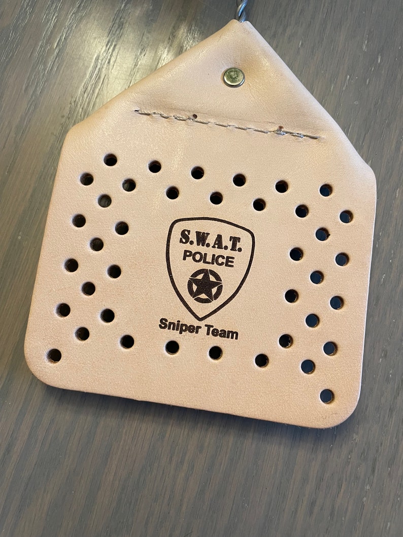 Leather Fly Swatter // Heavy Duty // Laser Engraved // S.W.A.T. Police ...
