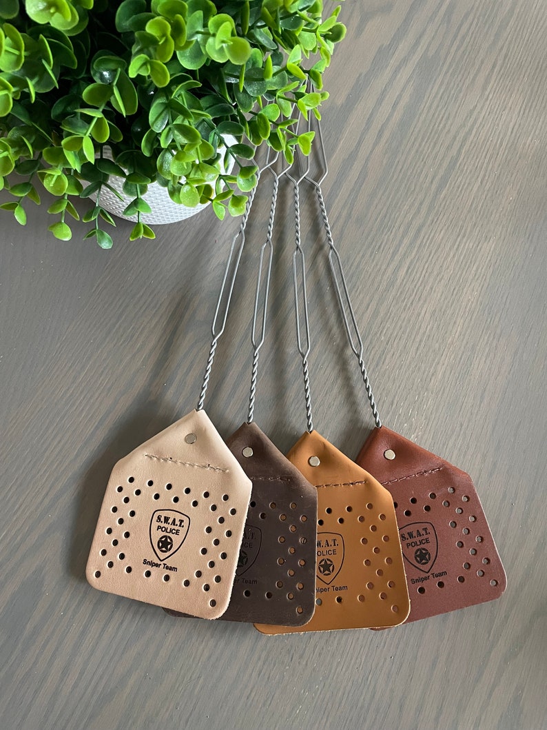 Leather Fly Swatter // Heavy Duty // Laser Engraved // S.W.A.T. Police ...