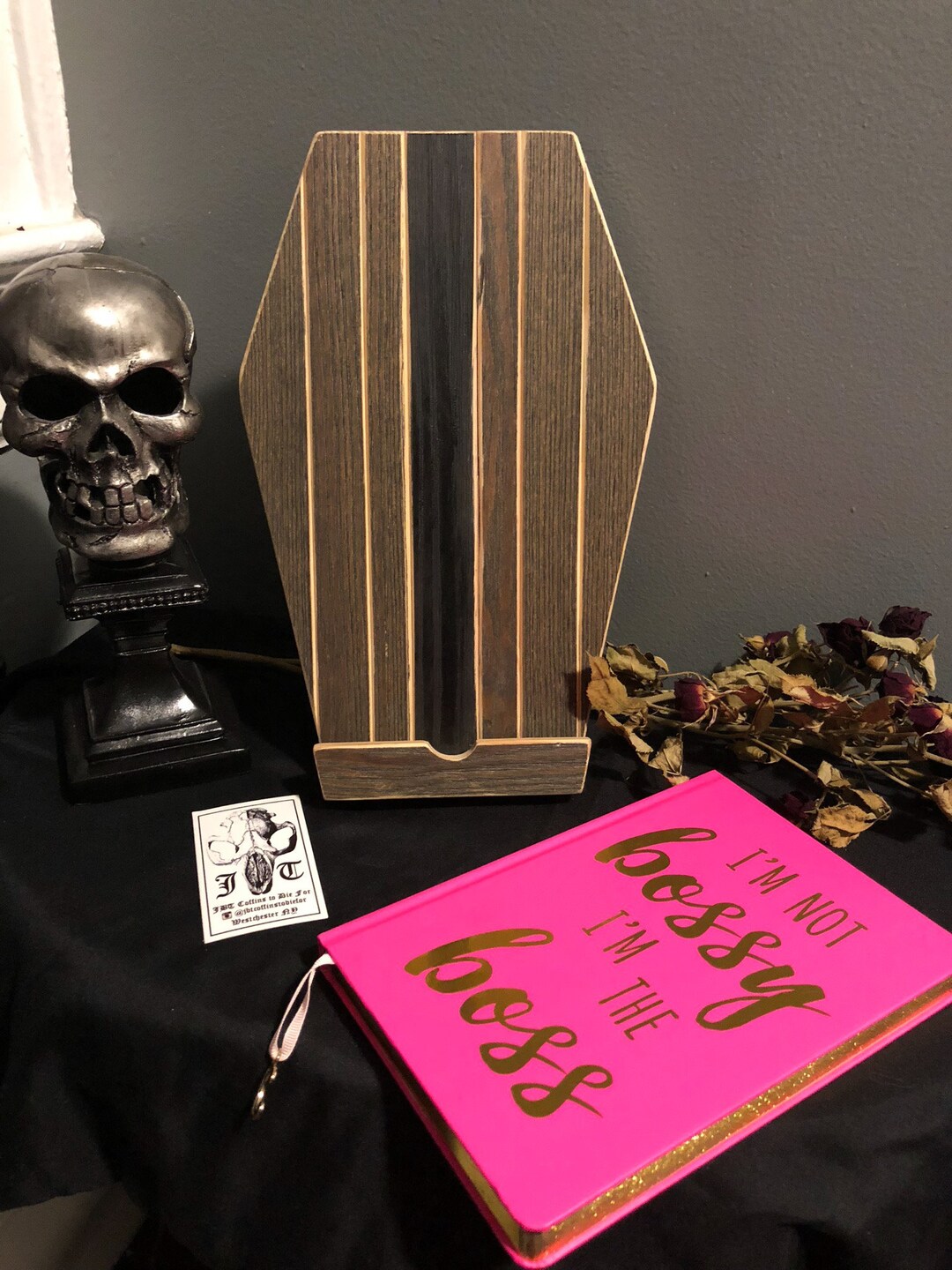 Coffin Shaped Rustic Wooden iPad Stand - Tablet-holder- Kitchen Tablet ...