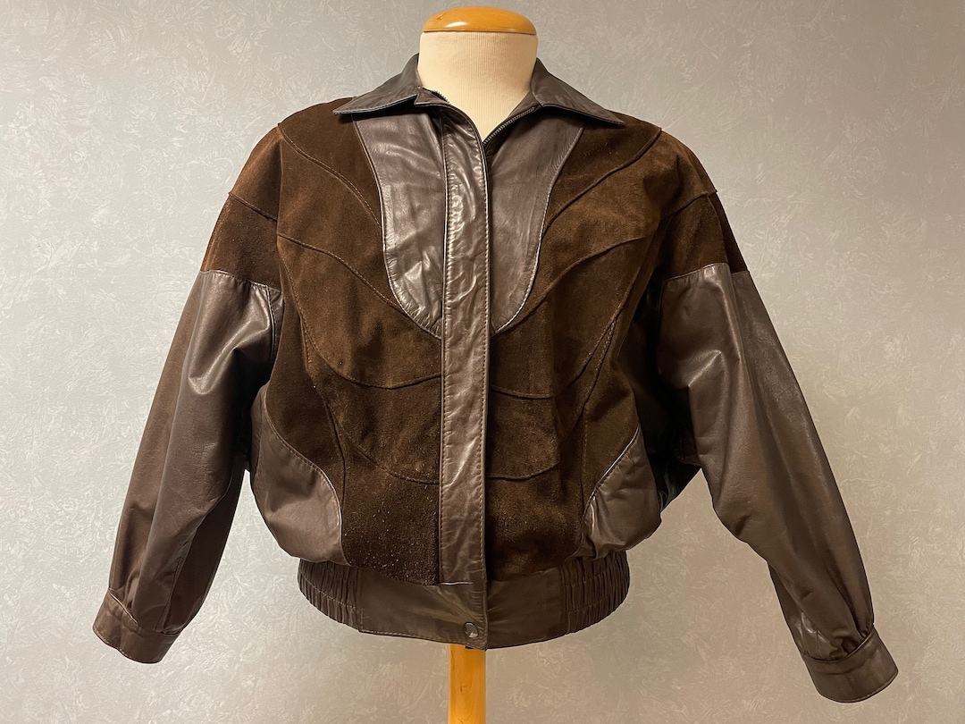 Bat Wing Leather and Suede Jacket // Made in Argentina // - Etsy