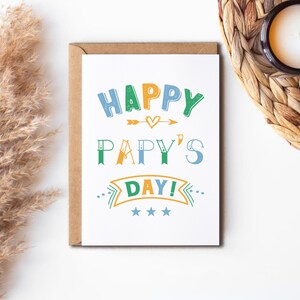 Happy Papy's Day Card, Happy Birthday Card, Simple Father Card, Father ...