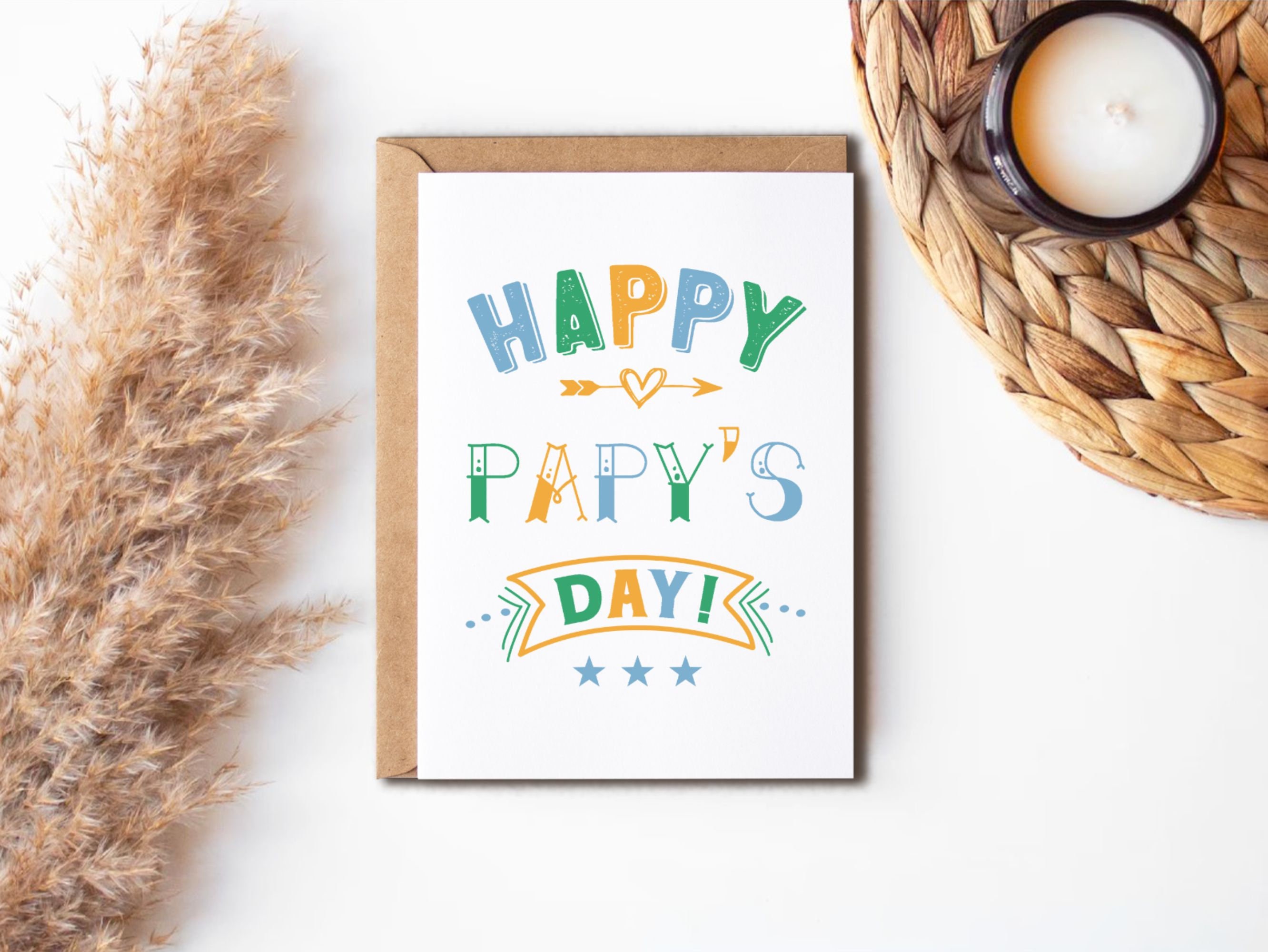 Happy Papy's Day Card, Happy Birthday Card, Simple Father Card, Father ...