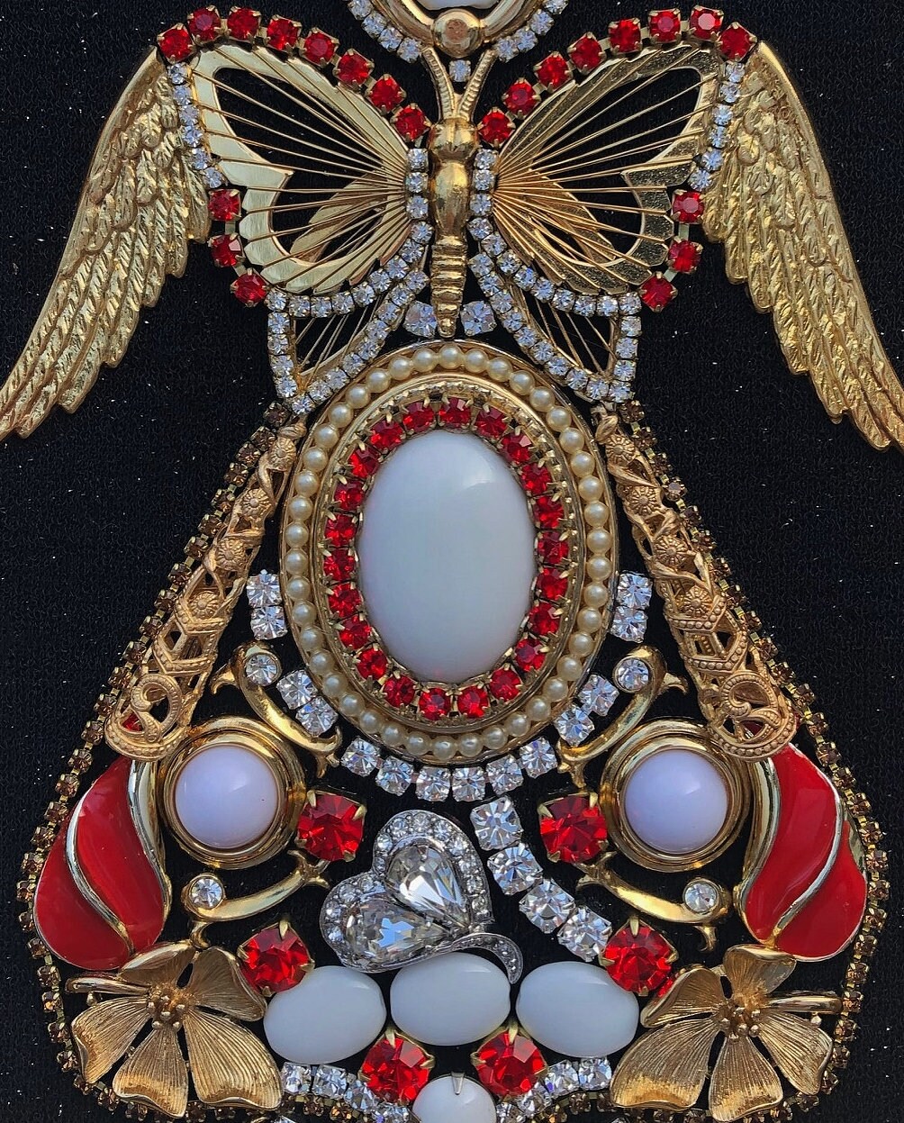 Guardian Angel Framed Jewelry Art Home Decor With Vintage Jewelry in ...