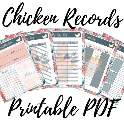 Chicken Records for the Homestead Printable PDF - Etsy