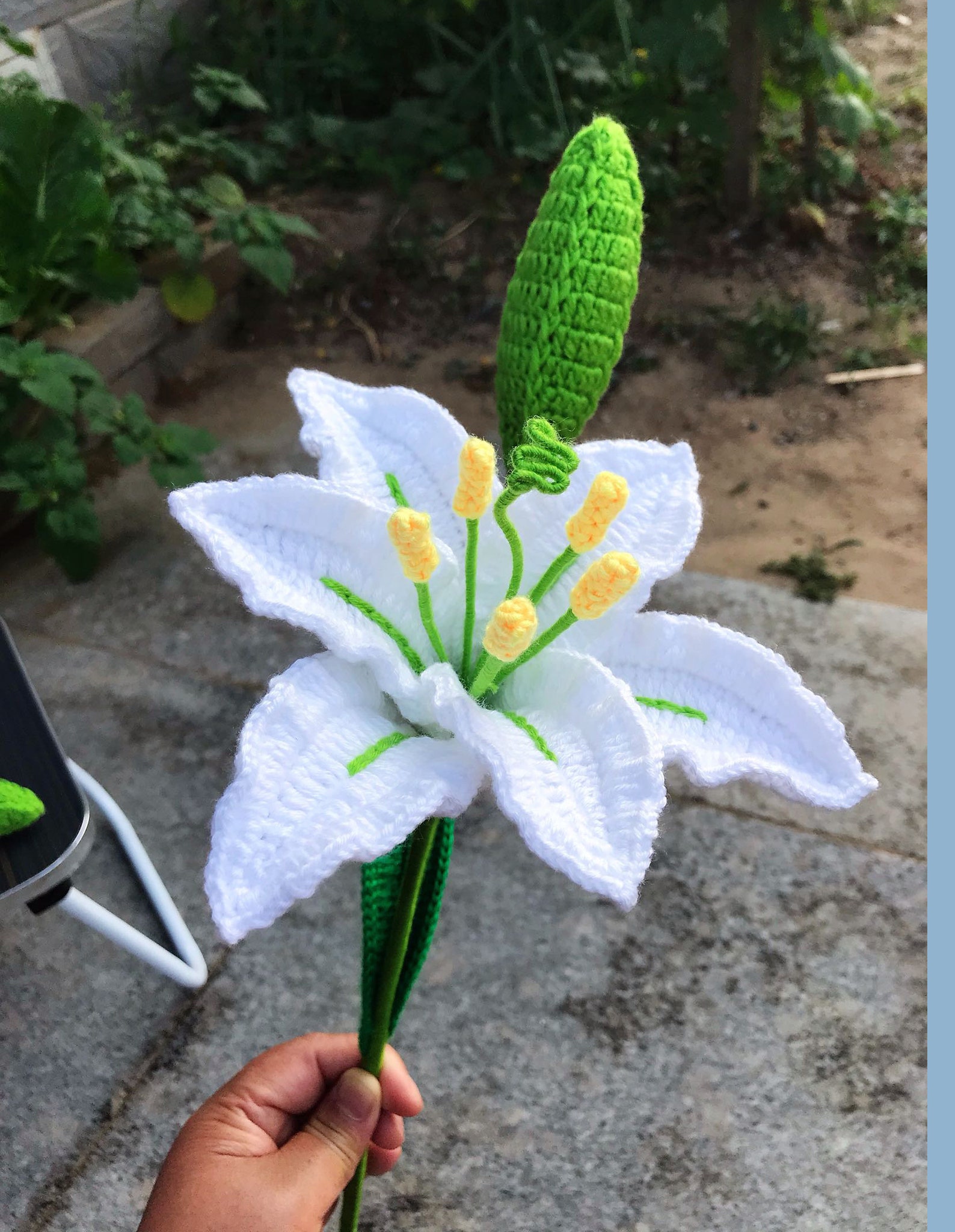 Handmade Crochet Simulation Lily Flowers With Bud Bouquet 1 - Etsy