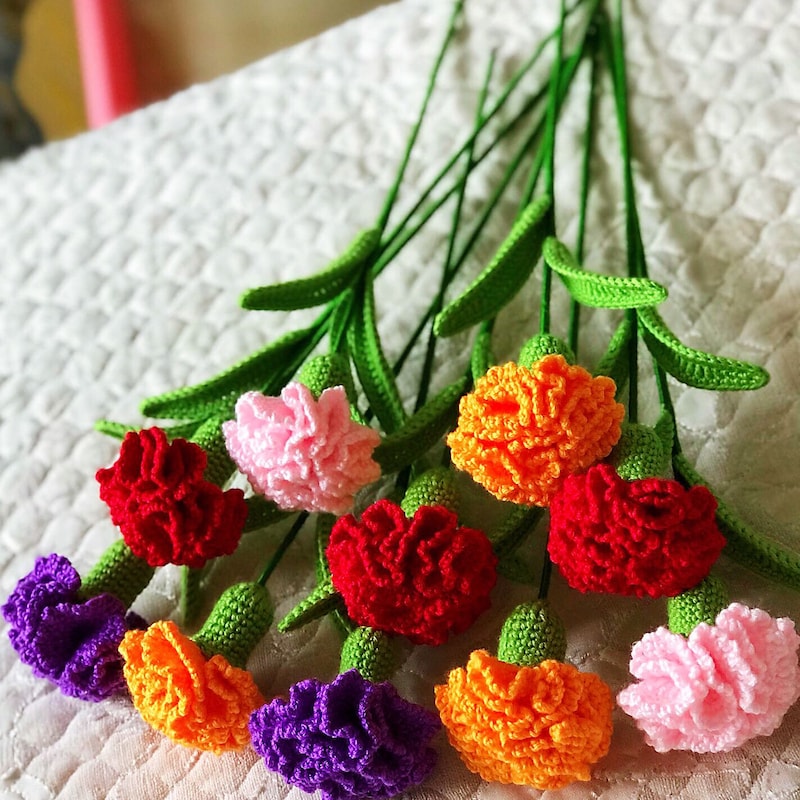 Crochet Flower Carnations - Etsy