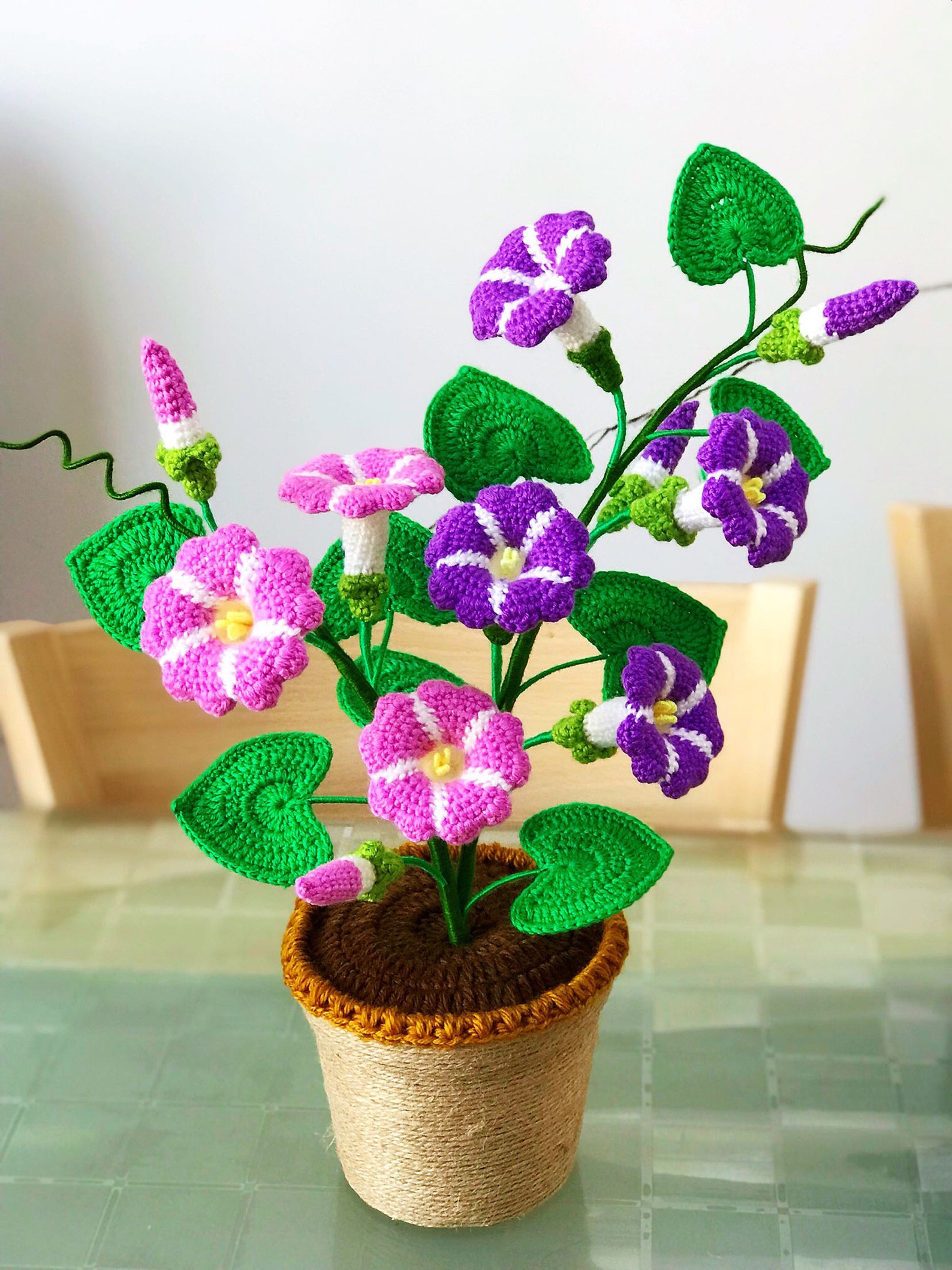 Handmade Crochet Amigurumi Plush Simulation Craft Pink Purple - Etsy