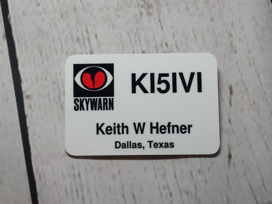 Skywarn Name Badge With Amateur Radio Callsign / Amateur Radio Custom ...