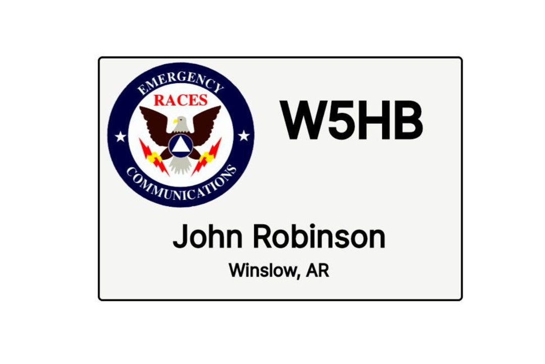 RACES Logo Name Badge With Amateur Radio Callsign Name / Amateur Radio ...