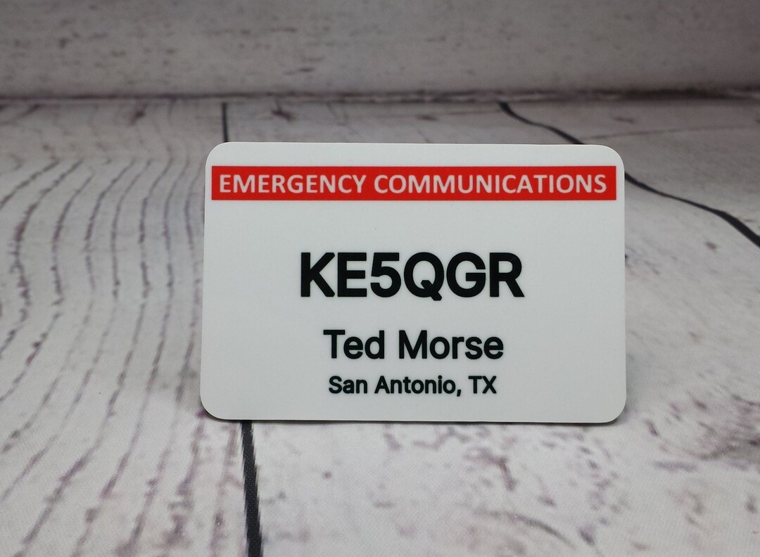 Amateur Radio Emergency Communications Callsign Name Badge / Ham Radio ...