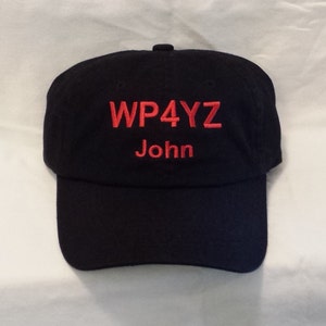 Embroidered Amateur Radio Call Sign Hat / Custom Callsign Ham Radio Cap ...