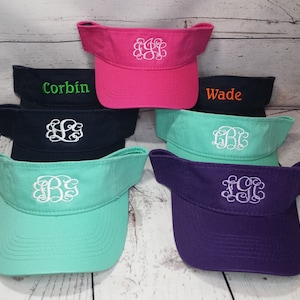 Custom Embroidered Visor With Your Text or Monogram Fast Turnaround ...