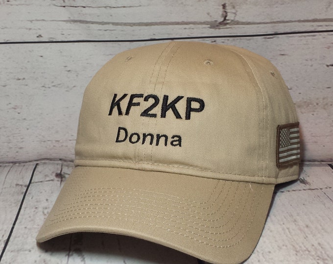 Embroidered Call Sign and Name Tactical Hat With American Flag on Side ...