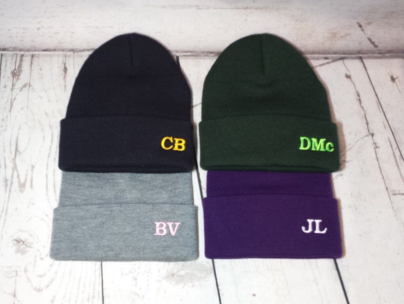 Custom Embroidered Personalized Text Beanie Hat / Custom | Etsy