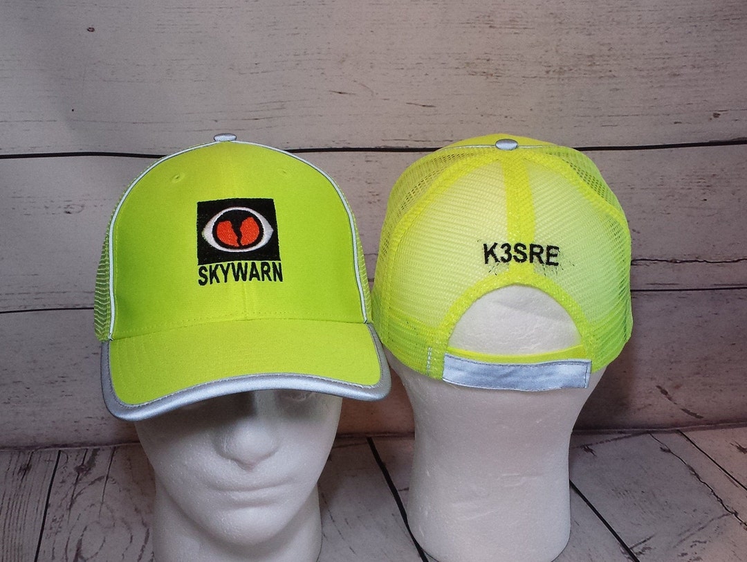 Embroidered Skywarn Storm Spotter High Vis Hat With Callsign on Back ...