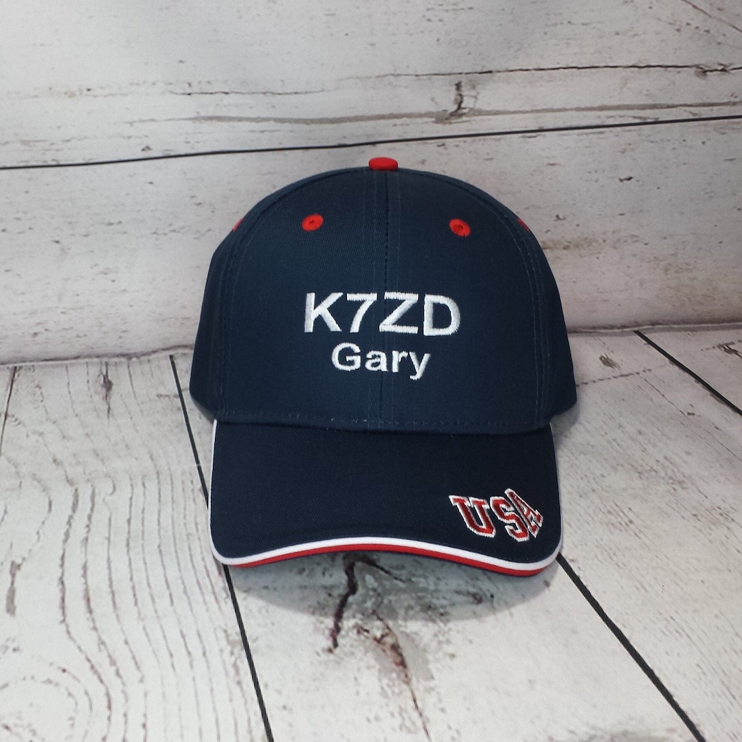 Embroidered Call Sign and Name Amateur Radio Operator Patriotic Hat ...