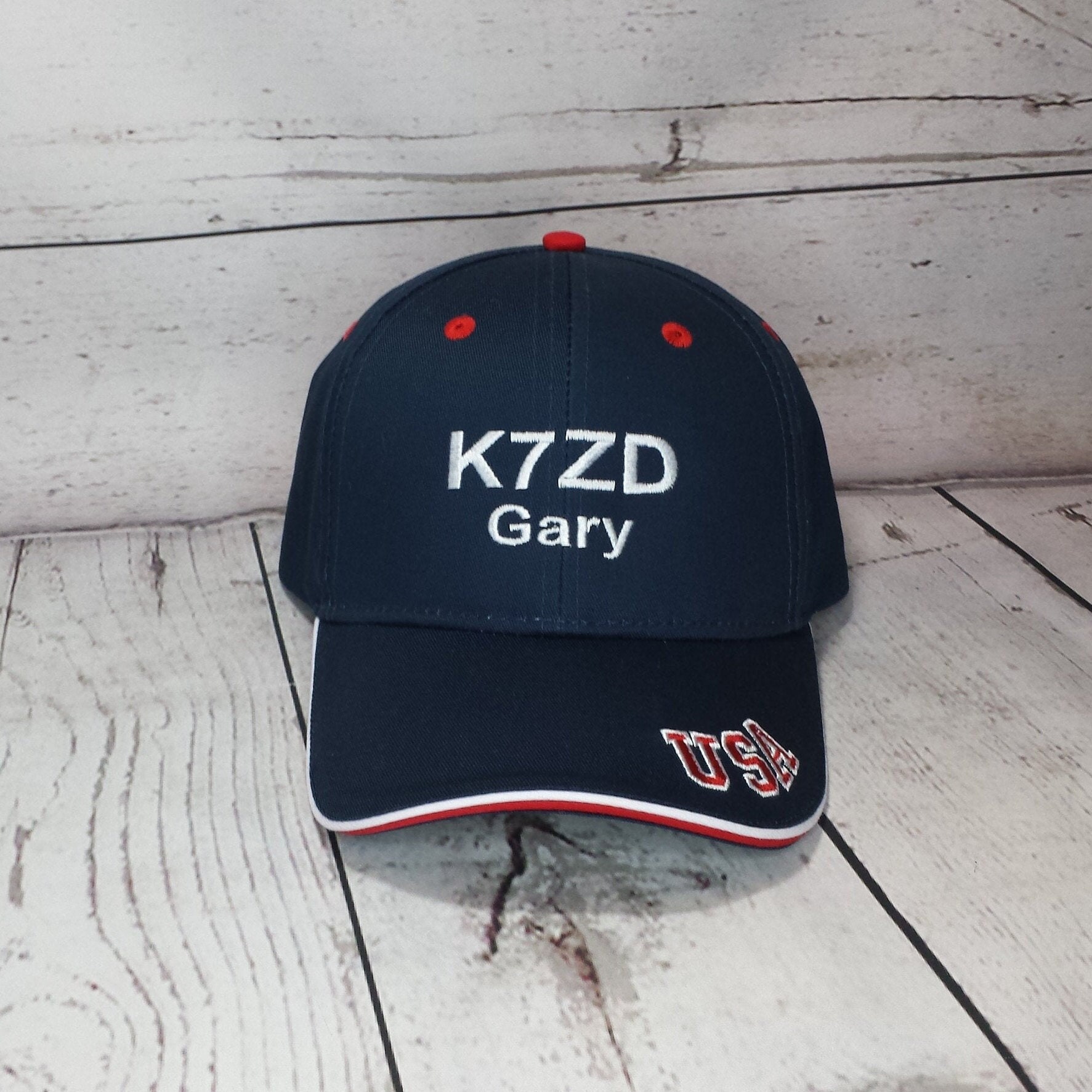 Embroidered Call Sign and Name Amateur Radio Operator Patriotic Hat ...