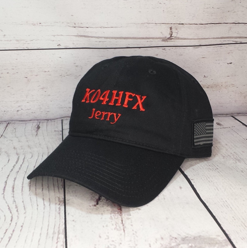 Embroidered Call Sign and Name Tactical Hat With American Flag on Side ...