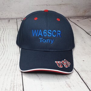 Embroidered Call Sign and Name Amateur Radio Operator Patriotic Hat ...