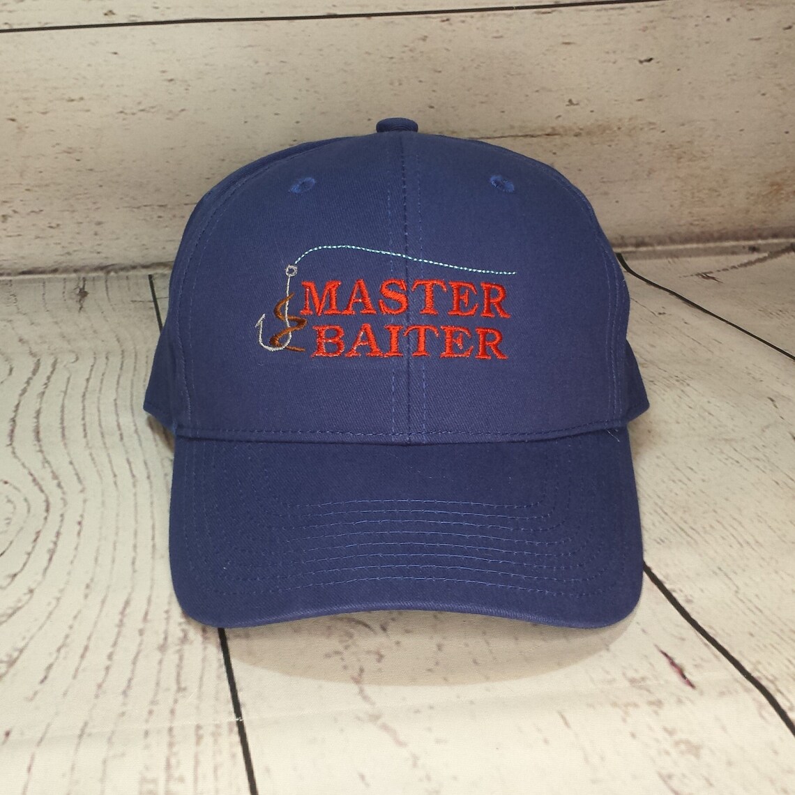 Custom Embroidered Master Baiter Fishing Hat / Adult Humor Fathers Day ...