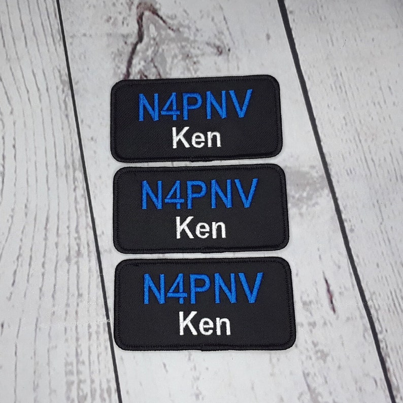 3 Embroidered Amateur Radio Call Sign and Name Patches / - Etsy