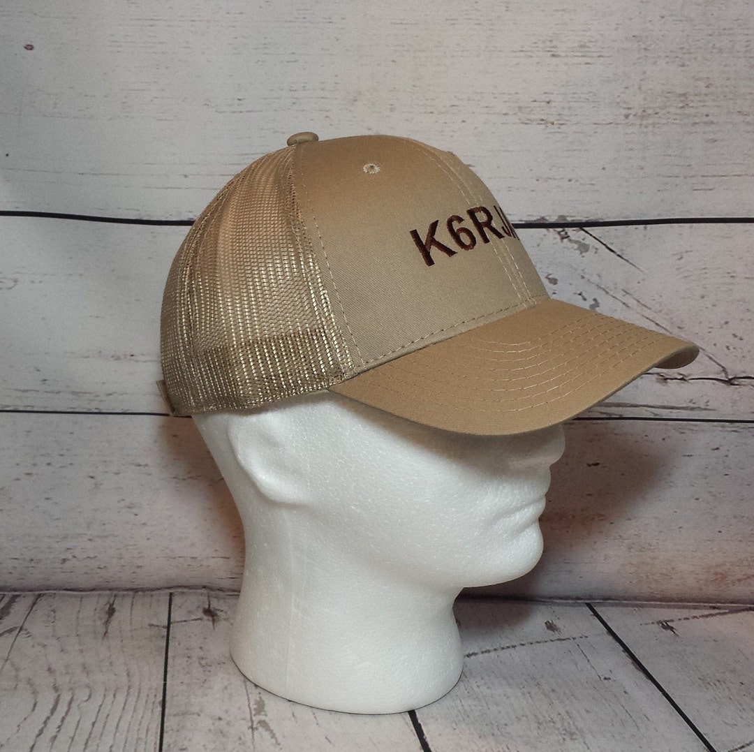 Embroidered Ham Radio Call Sign and Name Mesh Back Hat / Custom Amateur ...