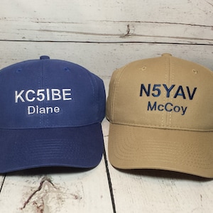 Embroidered Amateur Radio Call Sign Hat / Custom Callsign Ham Radio Cap ...