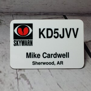 Skywarn Name Badge With Amateur Radio Callsign / Amateur Radio Custom ...