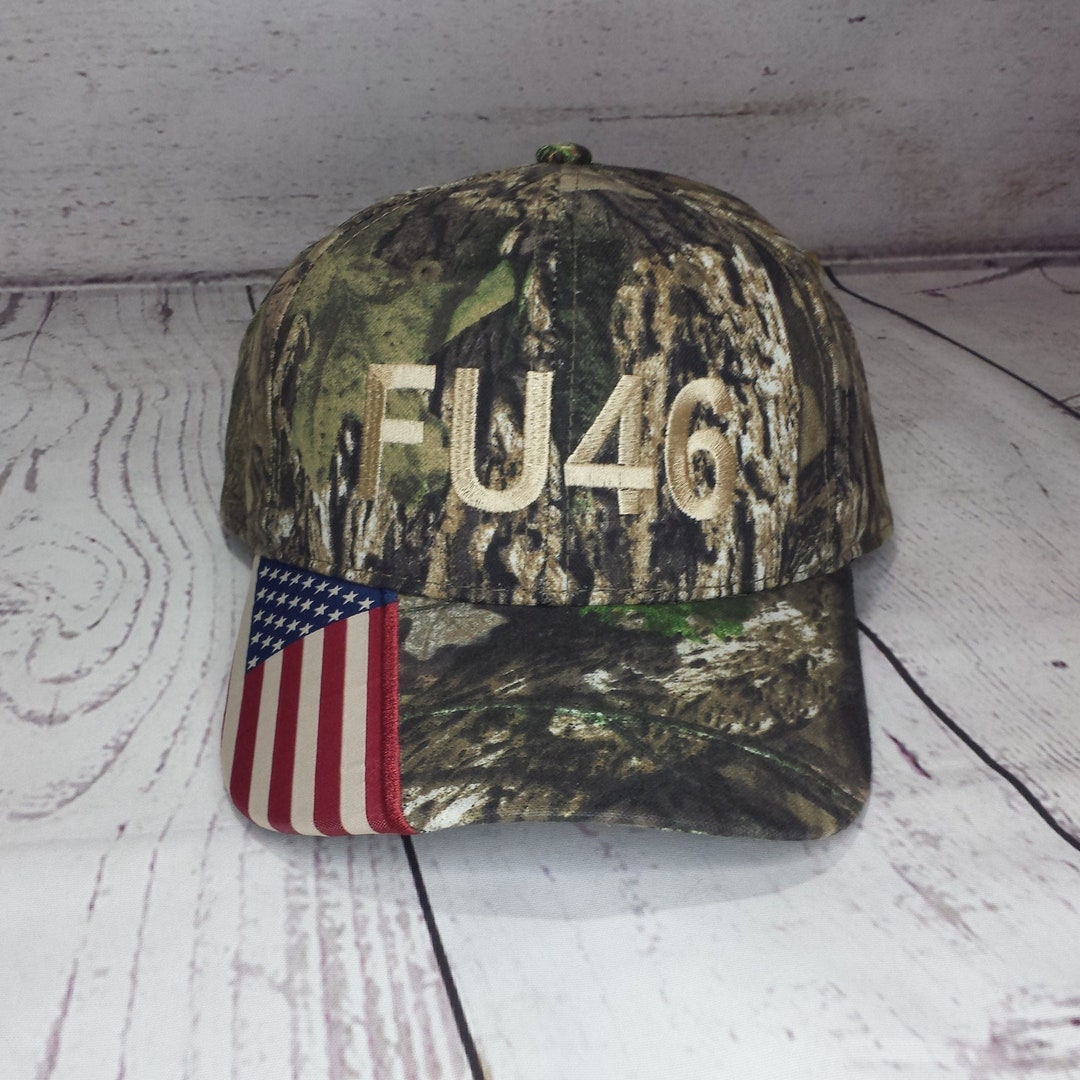 Embroidered FU46 Mossy Oak Breakup AM Camo Hat / Screw Biden Operator ...