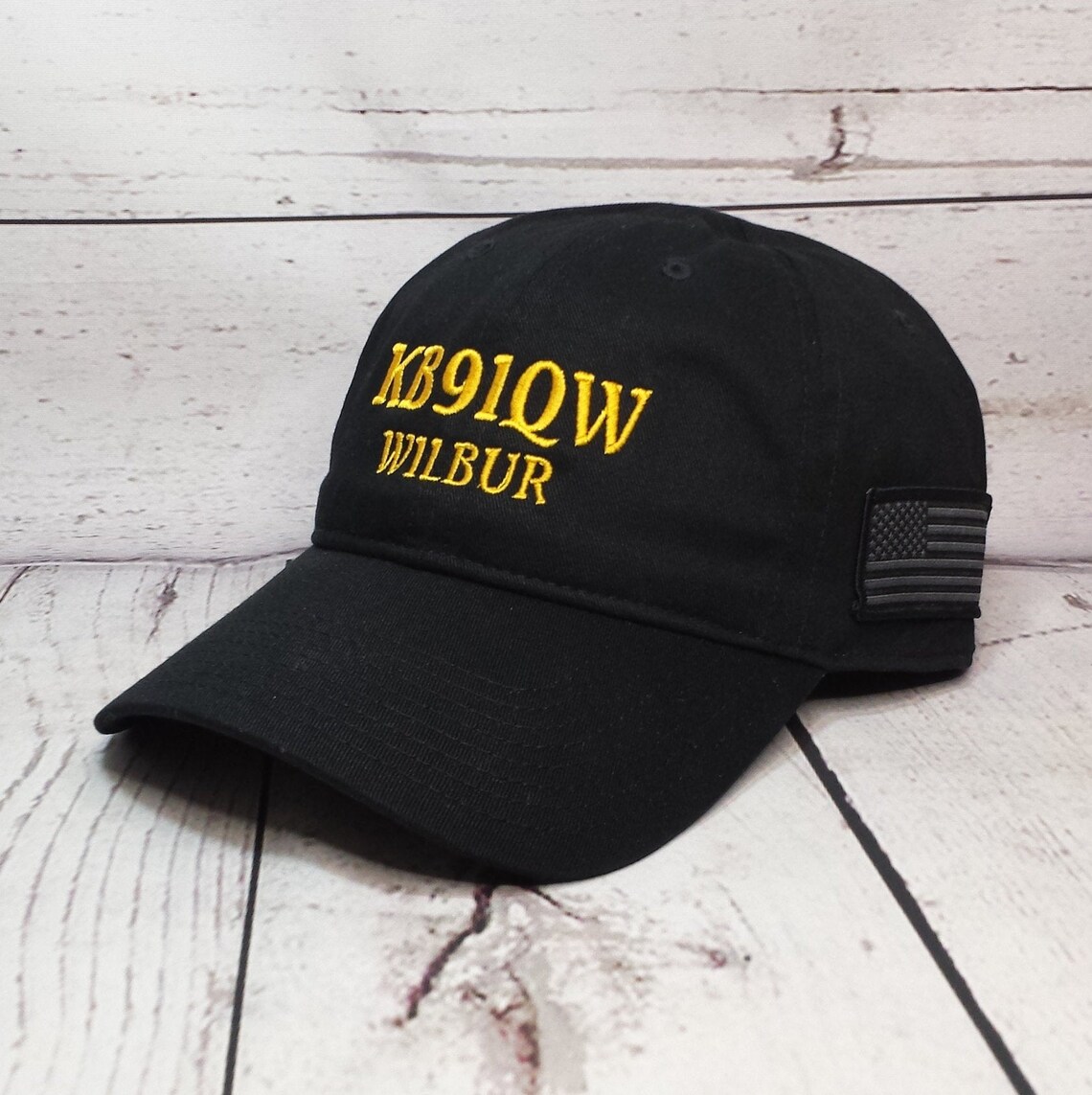 Embroidered Call Sign and Name Tactical Hat With American Flag on Side ...