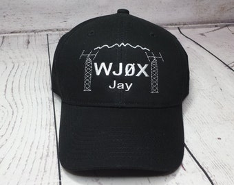 Embroidered Call Sign and Name With Towers Ham Radio Hat Fast ...